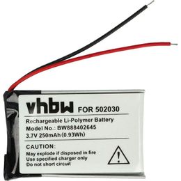 vhbw - Akku Ersatz für Bosch 502030 für gps Fahrradcomputer Radcomputer (250mAh, 3,7V, Li-Polymer)