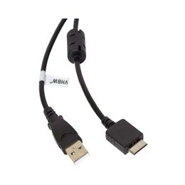 vhbw - usb Datenkabel (Typ a auf MP3 Player) Ladekabel kompatibel mit Sony Walkman NWZ-A726, NWZ-A726BLK MP3 Player - schwarz, 150cm
