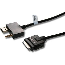 vhbw - aux Line In Adapter Kabel kfz Radio kompatibel mit Apple iPod Modelle mit dem 30-poligen Anschluss Auto, Fahrzeug - usb