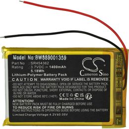 vhbw - Akku kompatibel mit Falk fa Z10, neo 620, neo 620 lmu, neo 640, neo 640 lmu gps Navigation Navi (1400 mAh, 3,7 v, Li-Polymer)