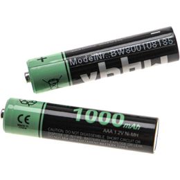 Akkus aaa, 2 Stück kompatibel mit Gigaset CL660HX, CL690, CL660A, CL690A, CL690HX - Akkuzellen, 1000 mAh, 1,2 v, NiMH - vhbw