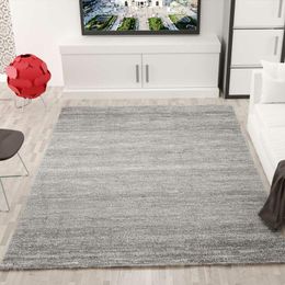 Teppich Modern in Grau Braun Beige Kurzflorig Meliert Farbecht Pflegeleicht ,Grau, 80 x 150 cm