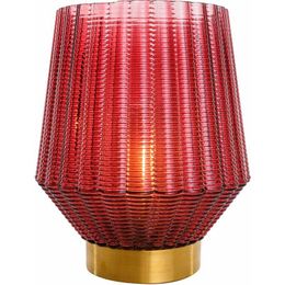 Led Dekoleuchte rot-gold 27,5cm Windlicht Energiesparende led Technik - TrendLine