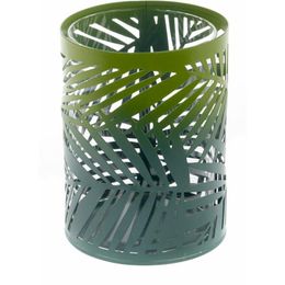 Deko Windlicht 9 x 12cm Blau/Grün Metall/Glas Kerzenglas Gartendeko - TrendLine