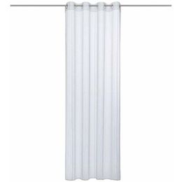 Atmosphera - Homemaison Vorhang, Streifen, Polyester, Weiß, 240 x 140 cm