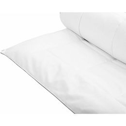 Beliani Bettdecke Weiß Japara Baumwolle mit weicher Mikrofaser Füllung 200 x 220 cm extra warm Steppdecke Steppbett Paspel Schlafzimmer - Weiß