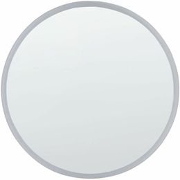 Beliani - Badspiegel Silber Glas und Aluminium ø 79 cm Rund mit LED-Beleuchtung Touch-Sensor Antibeschlag Modern Badezimmer Möbel Ausstattung - Silber