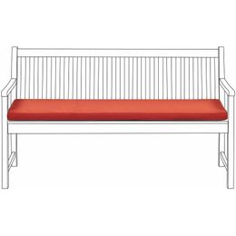Beliani Auflage für Gartenbank 160 cm Rot Polyester mit Befestigungsbändern und Reißverschluss Gartenausstattung Sitzkissen - Rot