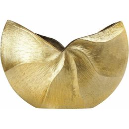 Beliani Blumenvase Gold Aluminium 26 cm Handgemacht Breite Form Deko Accessoires für Wohnzimmer Schlafzimmer Flur Eingangsbereich - Gold
