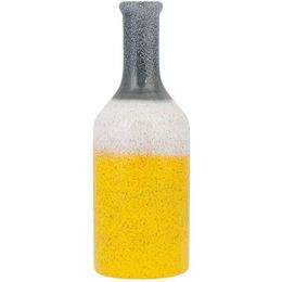 Beliani Dekovase Gelb 13 x 36 cm Steinzeug Mit schmalem Vasenhals Pflegeleicht Wohnartikel Flaschenform Modern - Bunt