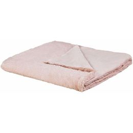 Beliani Tagesdecke Rosa 180 x 200 cm Polyester Zweiseitig für Schlafzimmer für Wohnzimmer