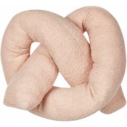 Beliani Dekokissen Rosa Webpelz mit Füllung 172x14 cm Teddy-Optik Bretzelform Knotenkissen Modern Wohnzimmer Schlafzimmer Ausstattung Sofakissen