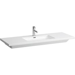 Living Square Waschtisch, 1 Hahnloch, mit Überlauf, 1300x480, einseitig schneidbar bis 97,5cm, weiß - H8164350001351 - Laufen