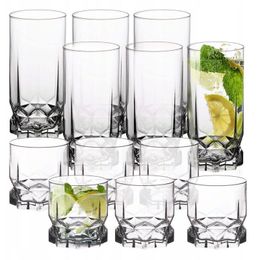 Trinkgläser aus hochwertigem Glas, 6er Set, Wassergläser, dickwandige Saftgläser, geriffelte g - Kadax