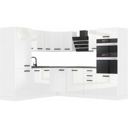 Belini - Küchenzeile Küchenblock Küche L-Form Stacy Küchenmöbel mit Griffe, Einbauküche ohne Elektrogeräten mit Hängeschränke und Unterschränke, mit
