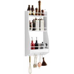 KCR12-W Wandregal Hängeregal Badregal Gewürzregal Küchenregal Wand weiß bht ca.: 38x75x17cm - sobuy