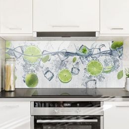 MICASIA Spritzschutz Glas - Erfrischende Limette - Panorama Quer Größe HxB: 40cm x 100cm