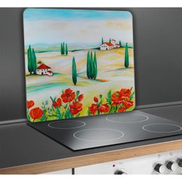 Wenko - Multi-Platte Toscana, für Glaskeramik Kochfelder, Schneidbrett, Mehrfarbig, Gehärtetes Glas mehrfarbig, Silikon transparent - mehrfarbig