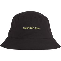 Calvin Klein Bucket-Hat, Baumwolle, Logo-Stickerei, schwarz, OneSize