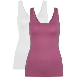 Calida Unterhemd, 2er-Pack, U-Ausschnitt, für Damen, pink, M