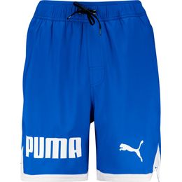 Puma® Badehose, Gummibund, Logo-Schriftzug, für Herren, blau, L