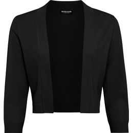 Manguun collection Strickjacke, offen, Rippbündchen, für Damen, schwarz, XS