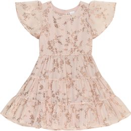 Manguun Blusenkleid, Kurzarm, knielang, für Kinder, rosa, 128