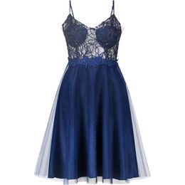 Vera Mont Cocktailkleid, Mesh-Design, Pailletten, für Damen, blau, 32