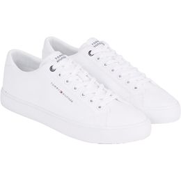 Tommy Hilfiger Sneaker, Ziernähte, Logo, für Herren, weiß, 43