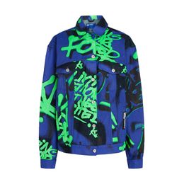 KARL LAGERFELD JEANS Jacke Damen Gr&ouml;&szlig;e M blau / jade / schwarz Sommerjacke