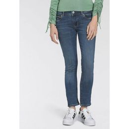 Pepe Jeans Slim-fit-Jeans NEW BROOKE mit 1-Knopf Bund und Reißverschlusstasche, blau
