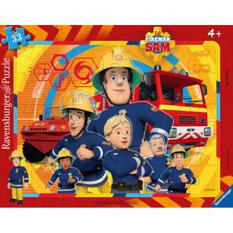 RAVENSBURGER VERLAG Ravensburger Kinderpuzzle - 06114 Sam, der Feuerwehrmann - Rahmenpuzzle für Kinder ab 4 Jahren, mit 33 Teilen