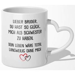 22Feels Tasse Bruder Geschenk von Schwester Geburtstag XMAS Bruderherz Jungs Männer