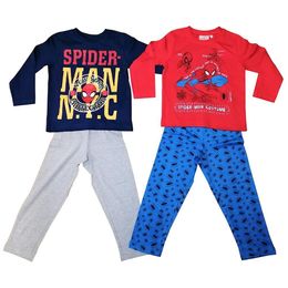 Sun City Pyjamahose Marvel Spider-Man 2er Set Pyjama Lang Rot/Blau Schlafanzug langarm für (Marvel Spider-Man 2er Set Pyjama Lang Rot/Blau Schlafanzug langarm für Kinder Größe 104)