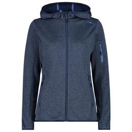 CMP - Women's Jacket Fix Hood Knitted + Mesh - Fleecejacke Gr 36 blau