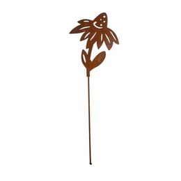 Dewoga Edelrost-Metalldesign Gartenstecker Gartenstecker Echinacea