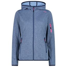 CMP - Women's Jacket Fix Hood Knitted + Mesh - Fleecejacke Gr 36 blau