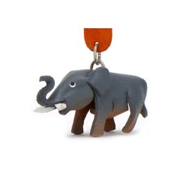 Monkimau Schlüsselanhänger Afrikanischer Elefanten Schlüsselanhänger Leder Tier Figur (Packung)