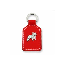 Monkimau Schlüsselanhänger Französische Bulldoggen Schlüsselanhänger Leder (Packung)