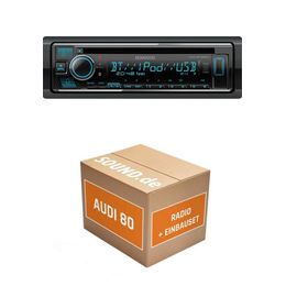 JUST SOUND best choice for caraudio Autoradio Einbaupaket mit KDC-BT665U passend für Audi 80 B3 Typ 89 Autoradio