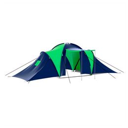 DOTMALL Vorzelt Blau/Grün Campingzelt 9 Personen Stoff 590 x 400 x 185 cm