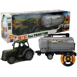 LEAN Toys Spielzeug-Traktor Traktor Milchtank Anhänger Ferngesteuert Bauer Fahrzeug Spielzeug