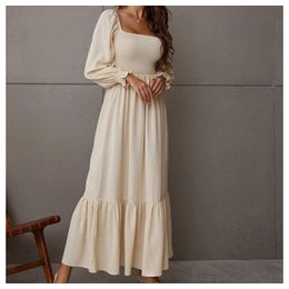 FIDDY A-Linien-Kleid Kleid mit eckigem Ausschnitt und Rüschensaum