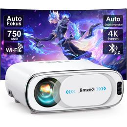 Jimveo Full HD WiFi6 Bluetooth Video Heimkino Portabler Projektor (20000 lm