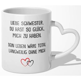 22Feels Tasse Schwester Geschenk Geburtstag Weihnachten Geschwister Mädchen Frauen