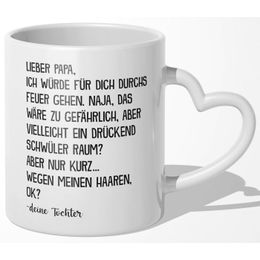 22Feels Tasse Papa Geschenk Vatertag von Tochter Vater Geburtstag Kaffeetasse Mann