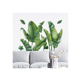AUKUU Wandtattoo Große Große grüne Bananenblatt Wandaufkleber Wohnzimmer Sofa