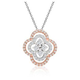 UNIQUE Collier Diamantcollier Blüte bicolor 0