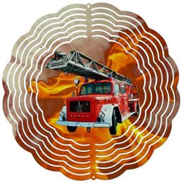 Ladreas Windspiel Edelstahl 3D Windspiel Windspinner 20cm Feuerwehr reflektierend WI9