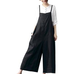 ZWY Latzhose Damen Latzhose mit Beiläufig Retro Oversize Loose Hose Größe Baggy Jumpsuit Sommerhose